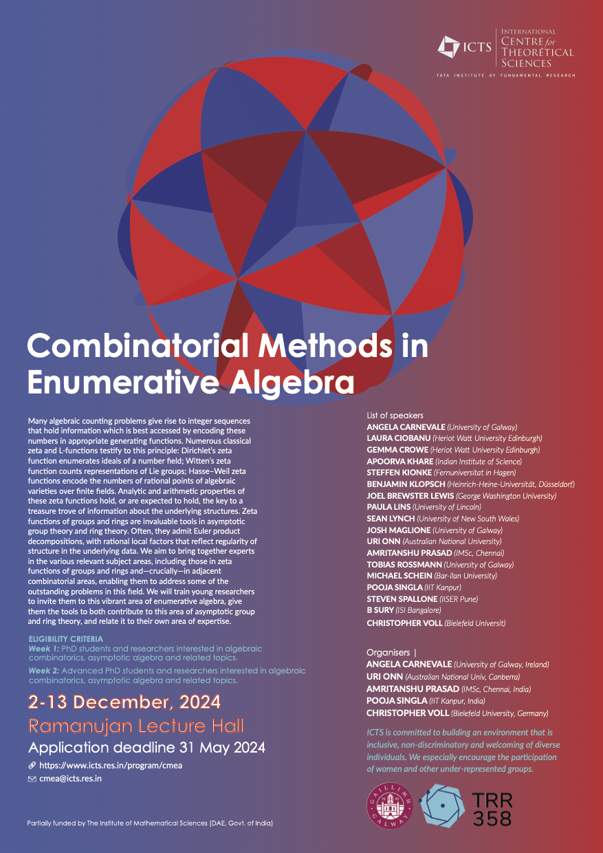 Combinatorial Methods in Enumerative Algebra | ICTS